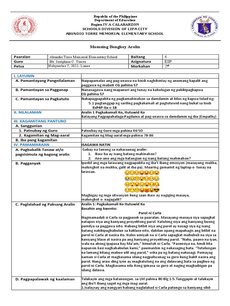 Esp Week 1 Day 1 | PDF