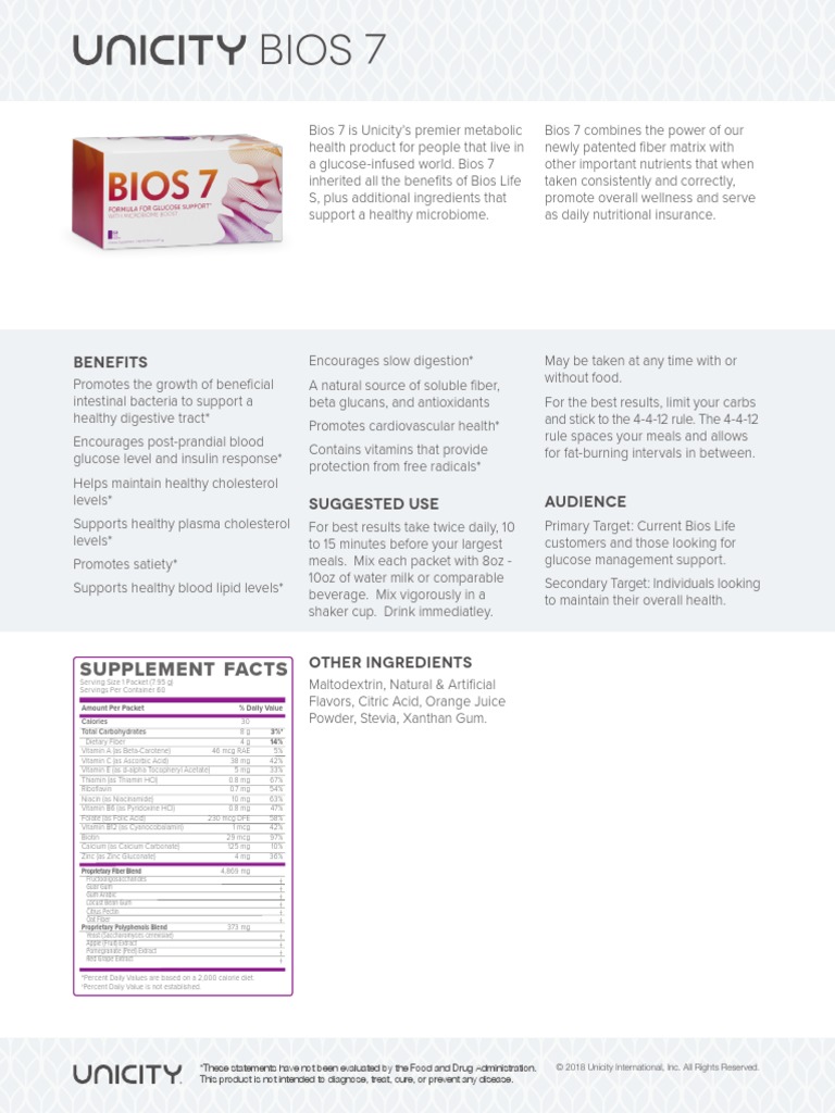 Product Profiles Bios7 | Download Free PDF | Dietary Fiber | Diet ...