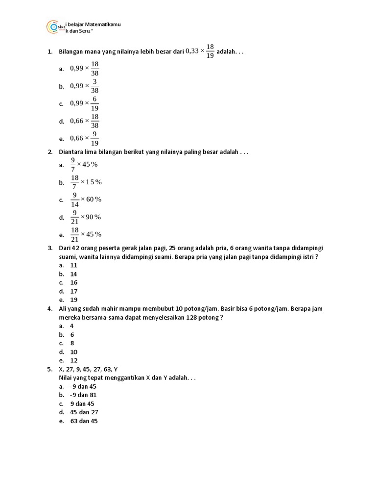 Soal UTBK Matematika 2024 dan Pembahasan | PDF
