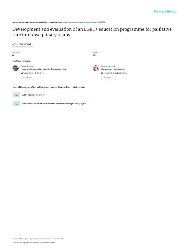 Development and Evaluation of An LGBT+ Education Programme For ...