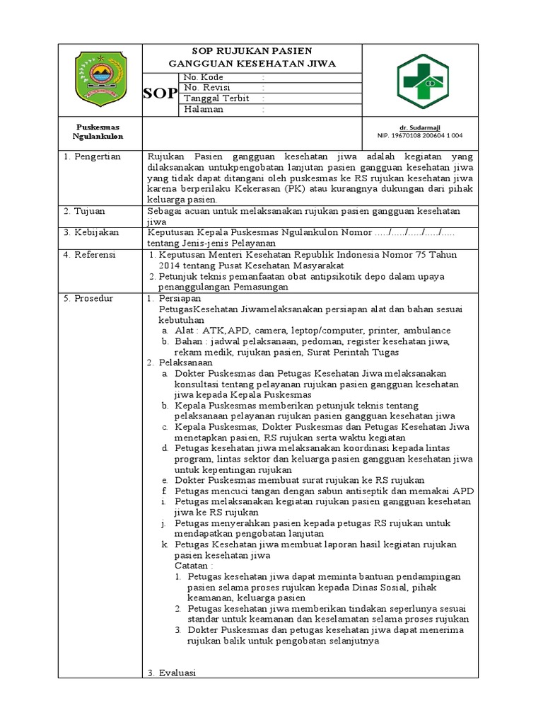 Sop Rujukan PX Odgj | PDF