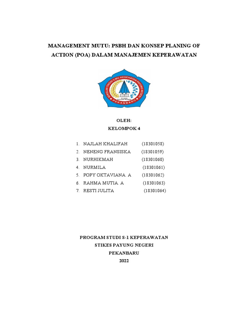 RT 1 (Klmpok 4) Manajement Kep | PDF