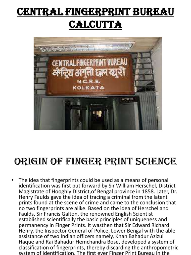 Central Fingerprint Bureau | PDF | Fingerprint | Crime & Violence
