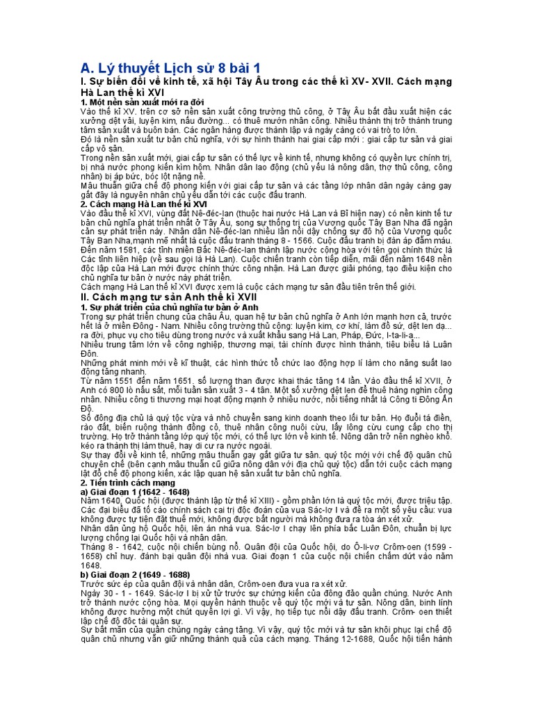 lịch sử 8 bài 1 | PDF