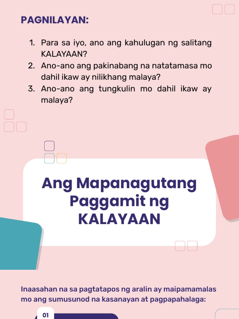 Aralin 3 Ang Mapanagutang Paggamit NG Kalayaan | PDF