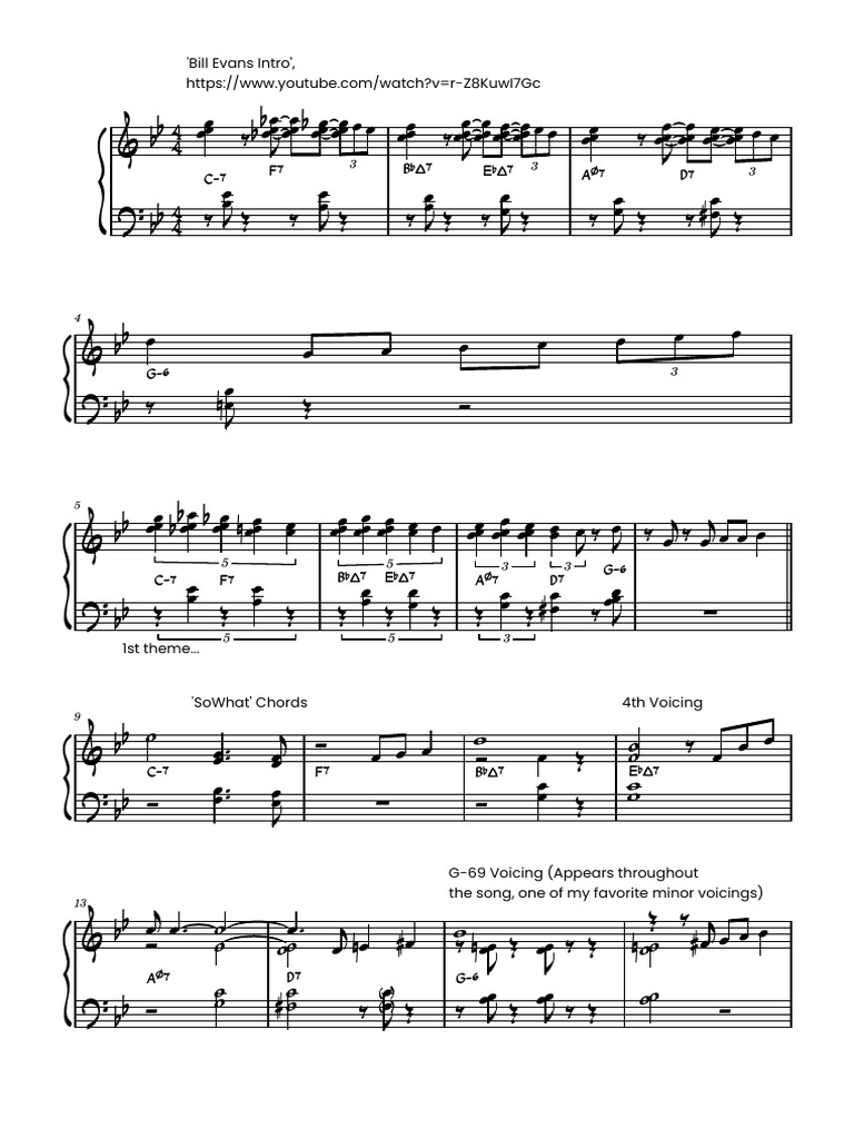 Bill Evans 'So What' chord voicings and progressions | PDF
