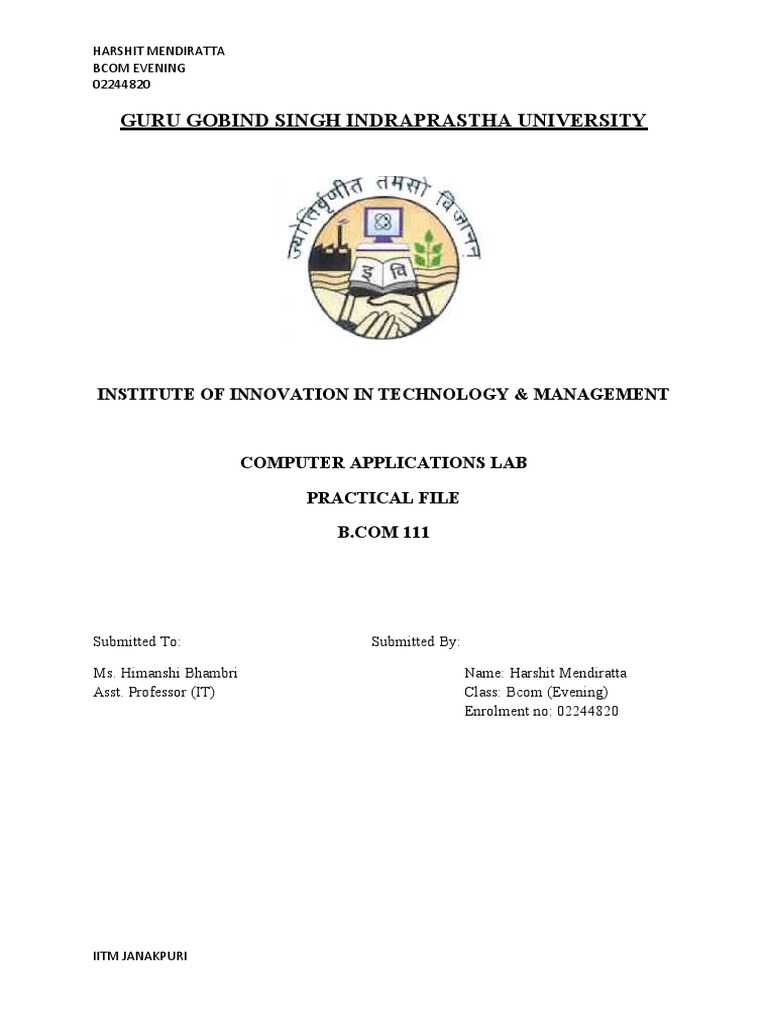 Harshit Mendiratta 02244820 | PDF | Microsoft Word | Input/Output