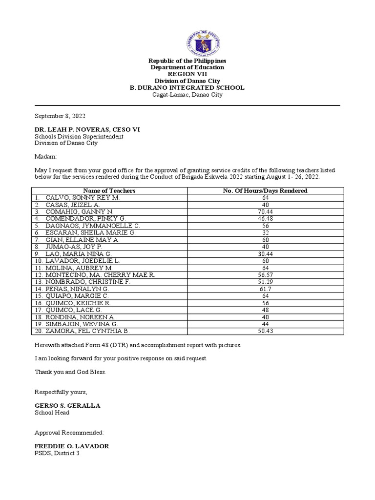Service Credit Request for Teachers 2022 | PDF