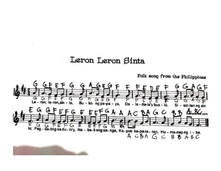 Leron Leron Sinta Chords | PDF