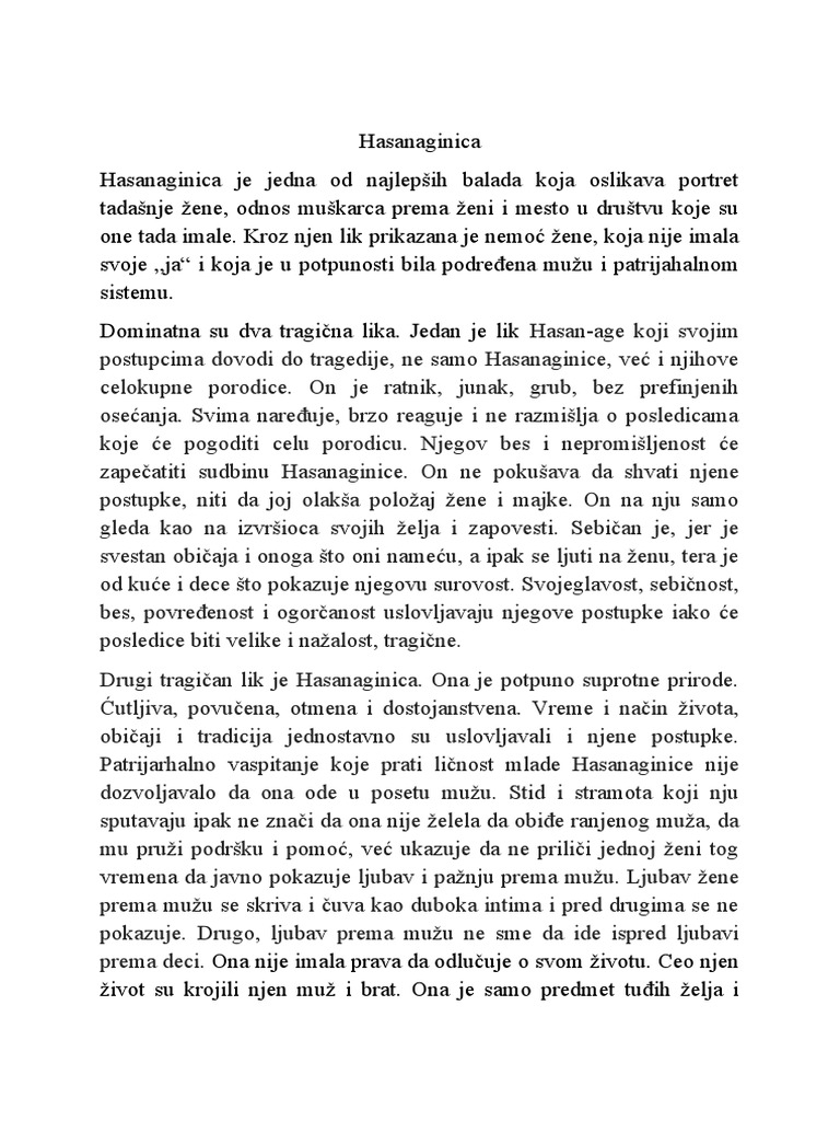 Hasanaginica | PDF