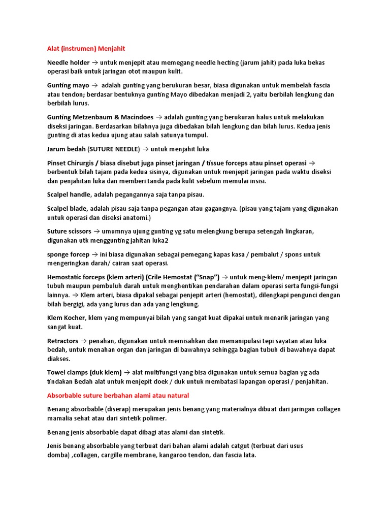 Teknik Menjahit Luka | PDF
