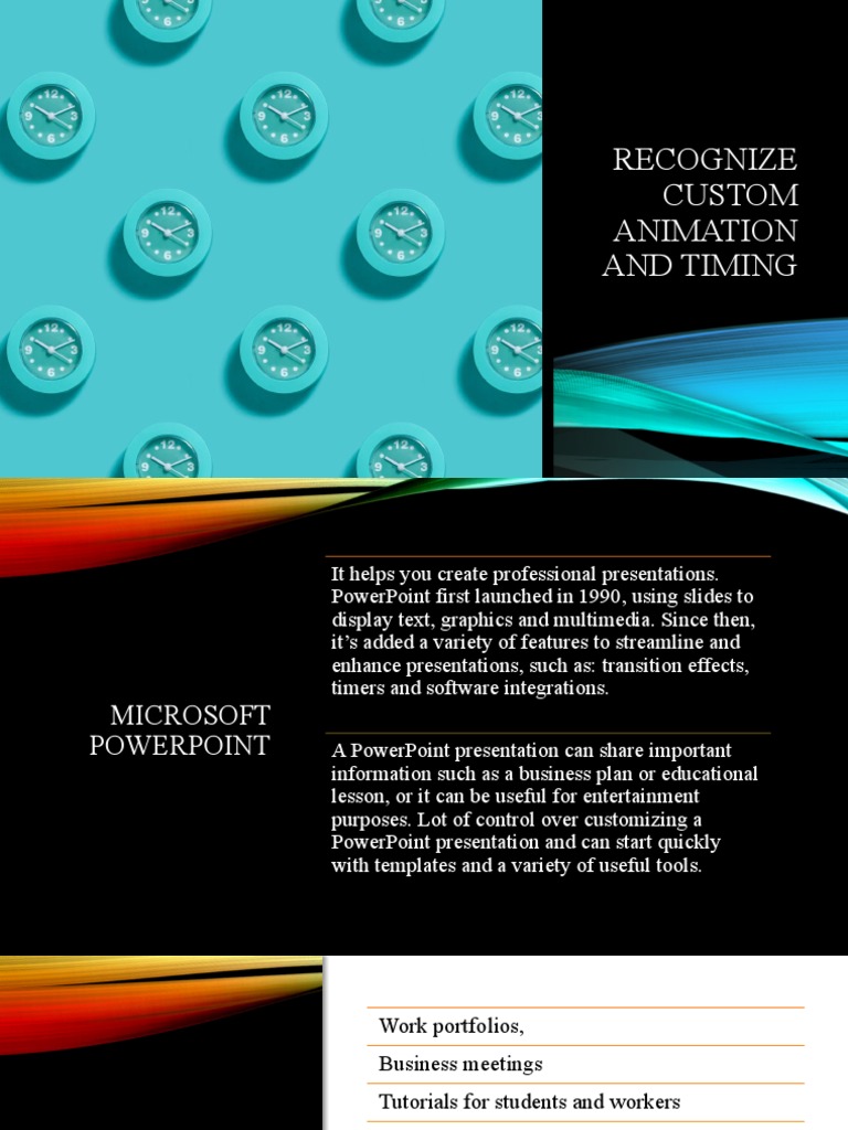 Lesson 5 Recognize Custom Animation and Timing | PDF | Animation ...