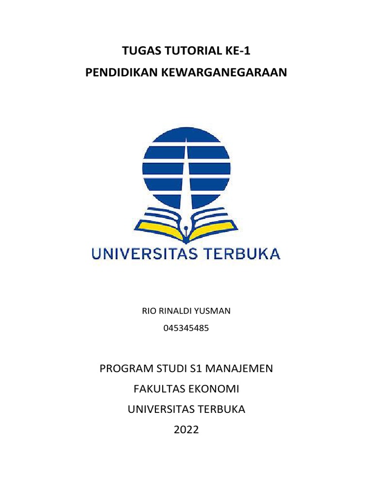 Tugas Tutorial Ke-1 PKN | PDF | Ilmu Sosial