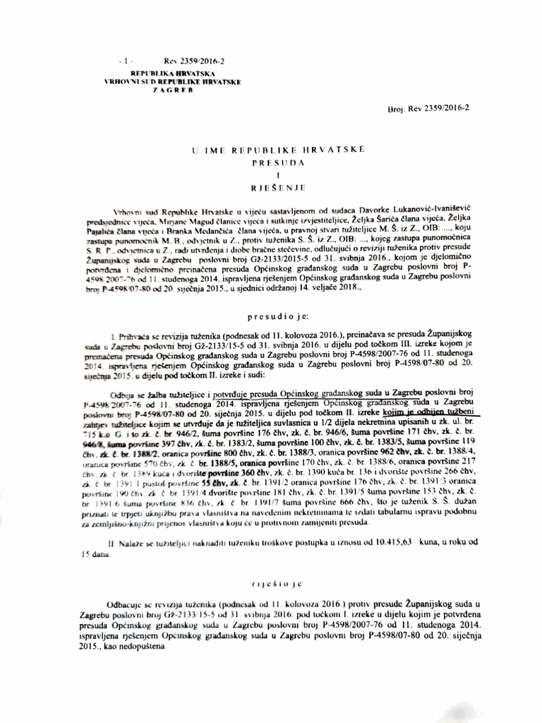 Presuda Vrhovnog Suda | PDF