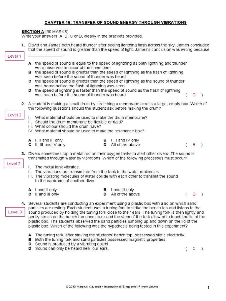 Test Chapter 16 Answers | PDF | Sound | Frequency