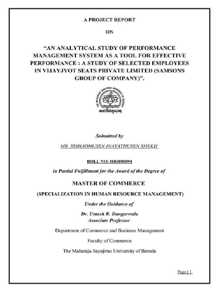 Project Report On Performance Management System | PDF