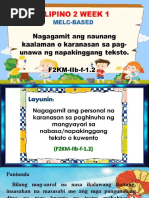Q4 FILIPINO 2-WEEK 2 - Nagagamit Ang Mga Salitang Kilos Sa Pag-Uusap | PDF