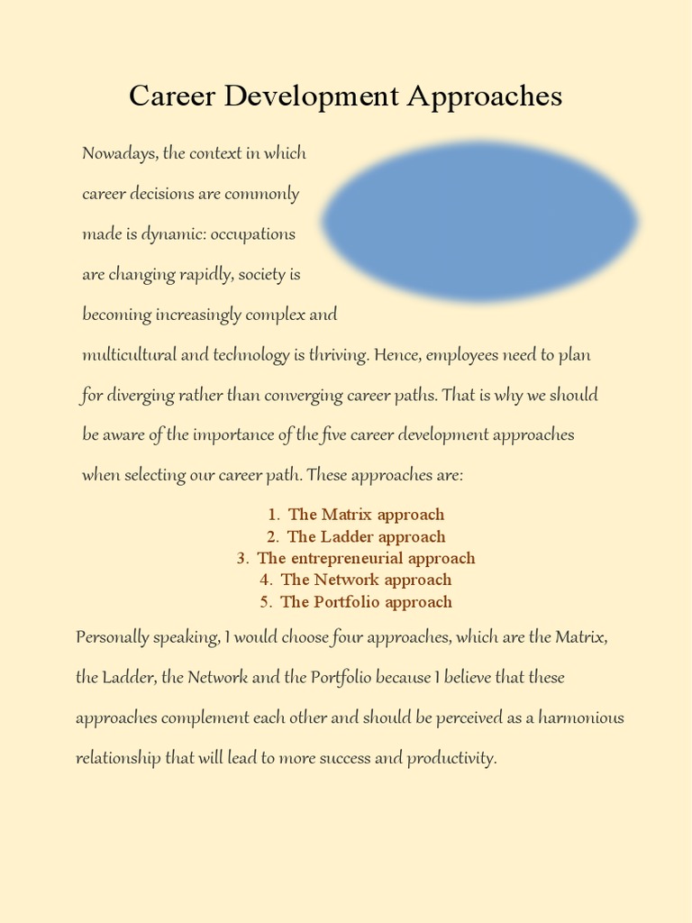 Career Development Approaches | PDF | Employment | Employee Retention