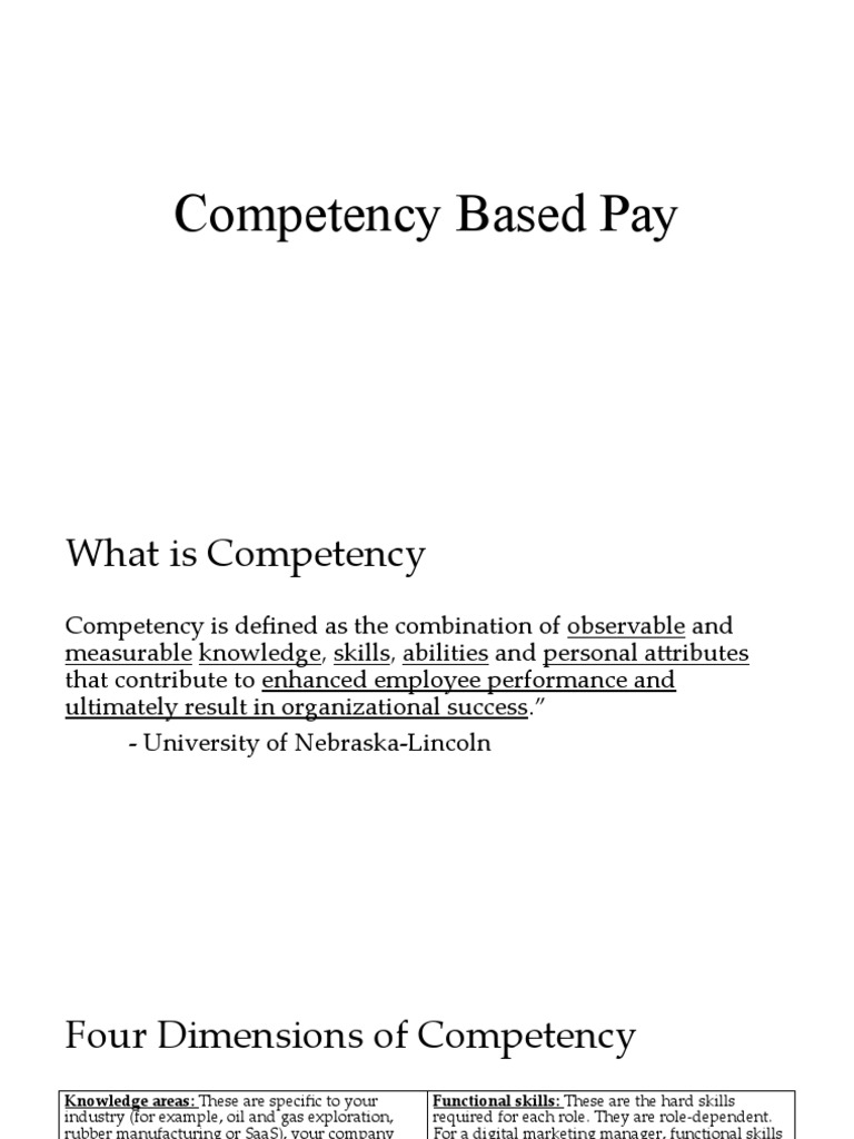 Competency Based Pay Explained | PDF | Competence (Human Resources ...