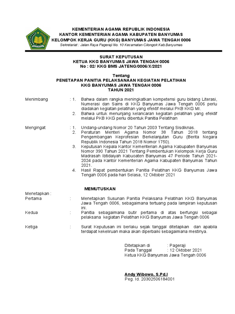 SK Panitia Kegiatan | PDF