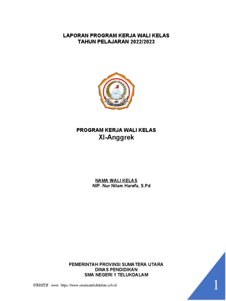 Laporan Program Kerja Wali Kelas T.P 2022-2023-1 | PDF