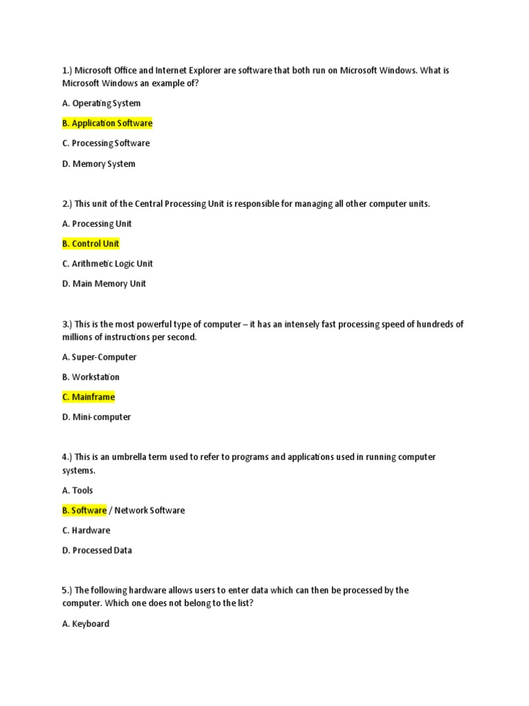Microsoft Windows operating system computer software quiz | PDF | Programming Paradigms ...