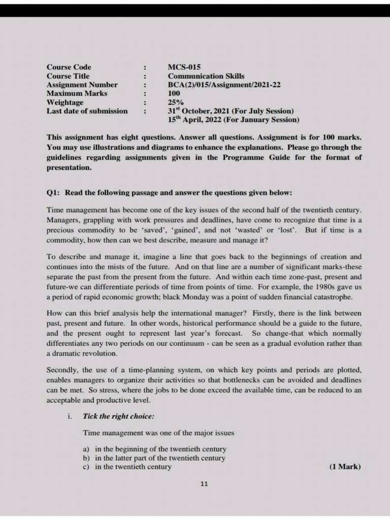 MCS-015 Assignment | PDF