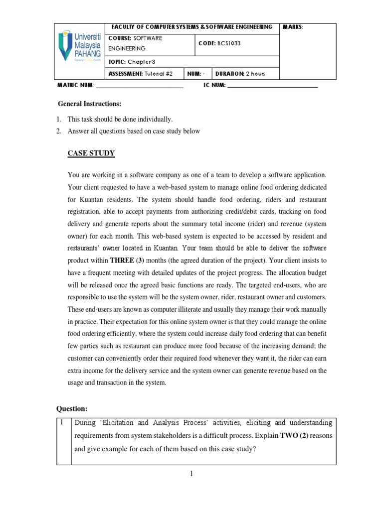 Tutorial Question Chap 3 Sem 1 20222023 | PDF | Credit Card | Software