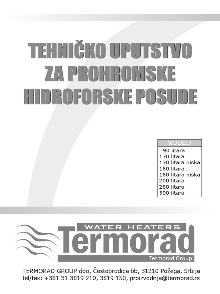 Tehnicko Uputstvo Hidroforske Posude | PDF