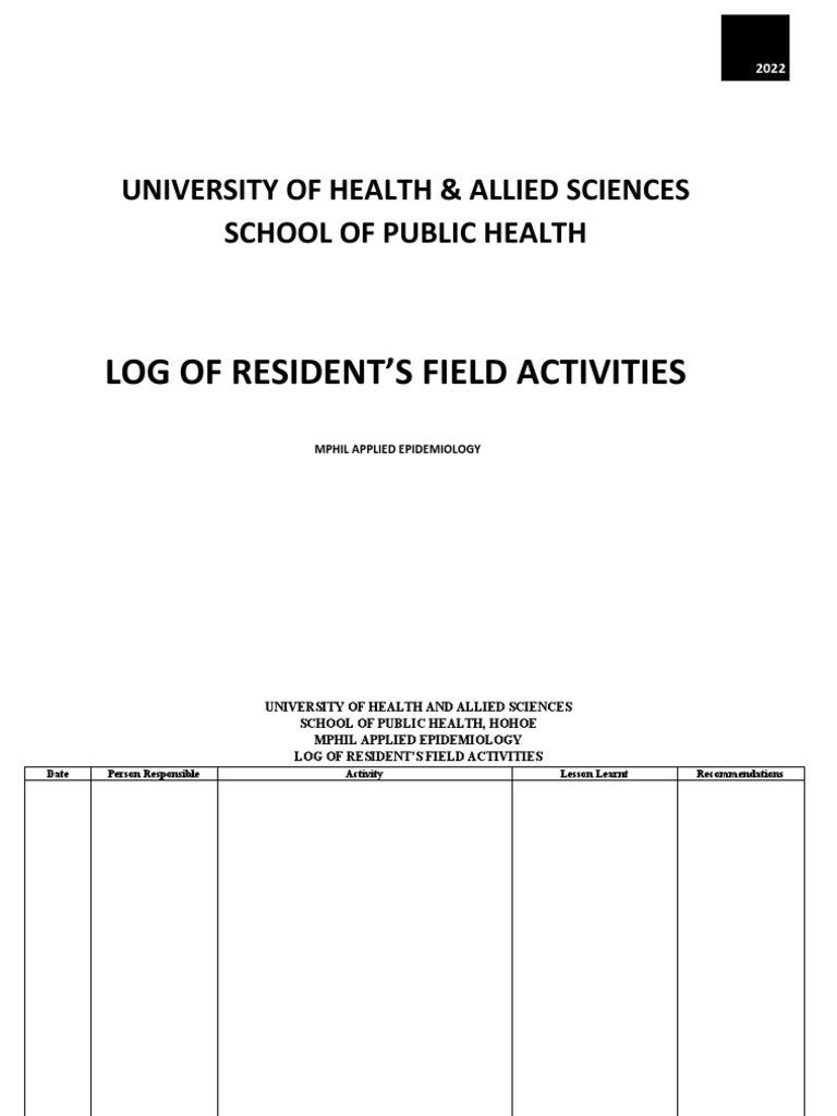 Mphil Residents Log Book | PDF | Epidemiology | Data