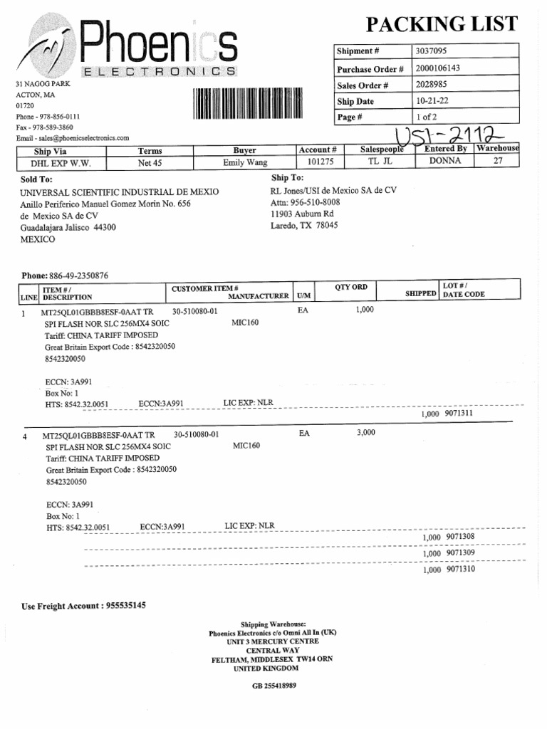 Usi-2112 Phoenics Electronics ' 2519187801 | PDF