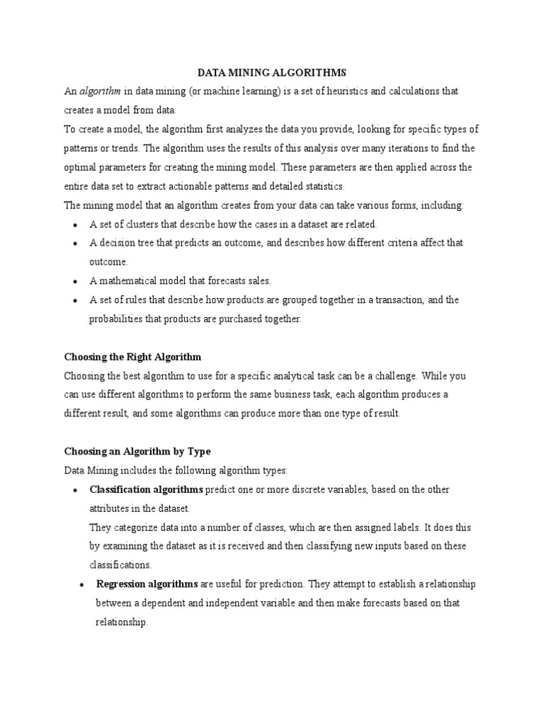 8 Data Mining Algorithms | PDF | Statistical Classification | Applied Mathematics