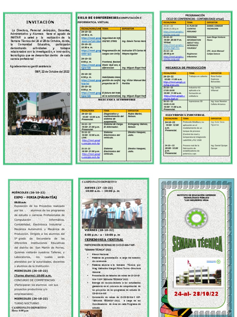 Triptico-Semana Técnica 2022 | PDF | Informática