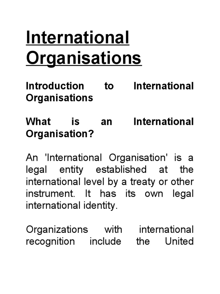 Class 12 Project on International Organizations | PDF | World Health ...