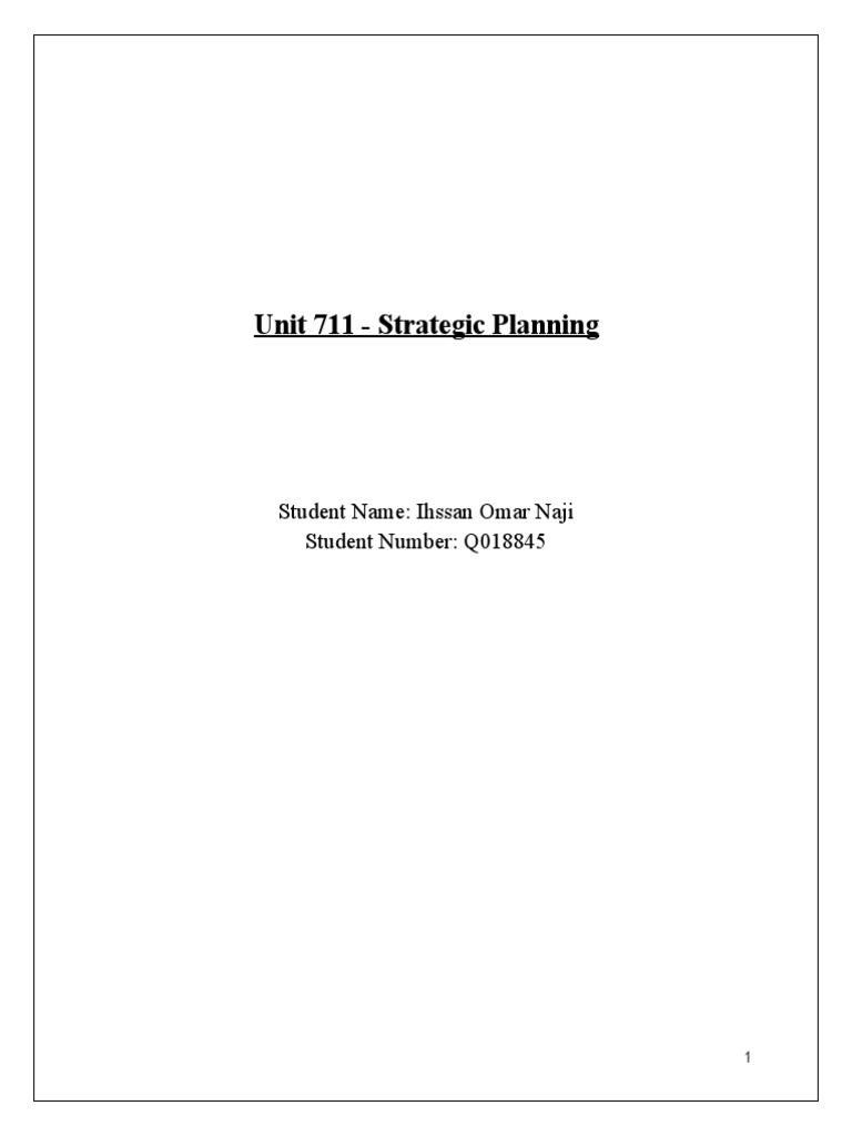 Strategic Planning Assignment 711 | PDF | Strategic Planning ...