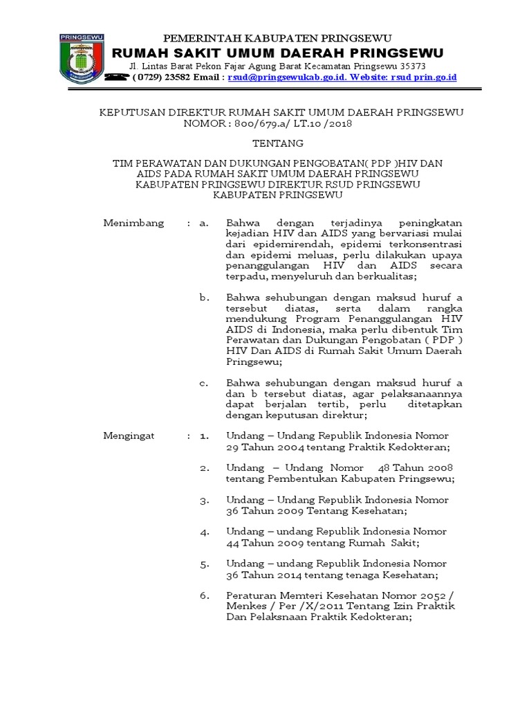 Tim PDP HIV/AIDS RSUD Pringsewu | PDF | Pengembangan Diri | Sains & Matematika