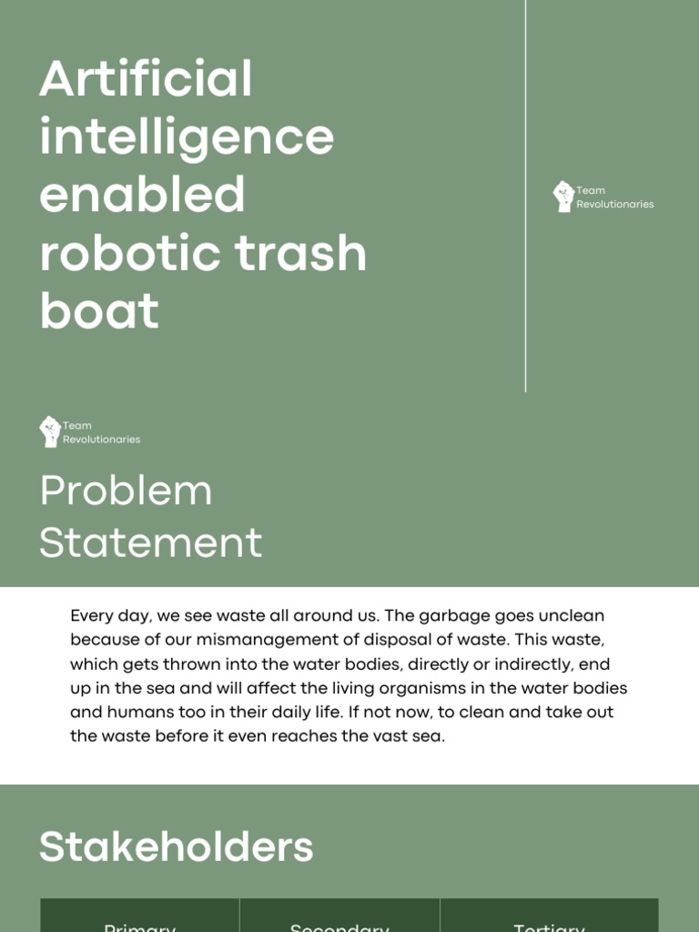 Artificial Intelligence Enabled Robotic Trash Boat 1 | PDF | Waste | Waste Management