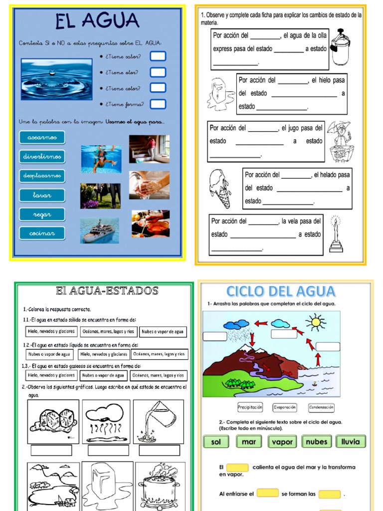 El Agua - Ficha de Aplicación - Viernes. | PDF