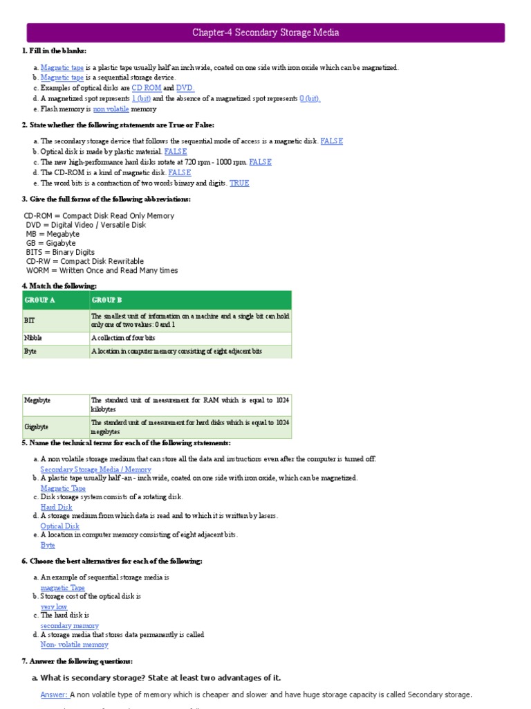 Ch-4 - Secondary Storage Media | PDF | Computer Data Storage | Floppy Disk