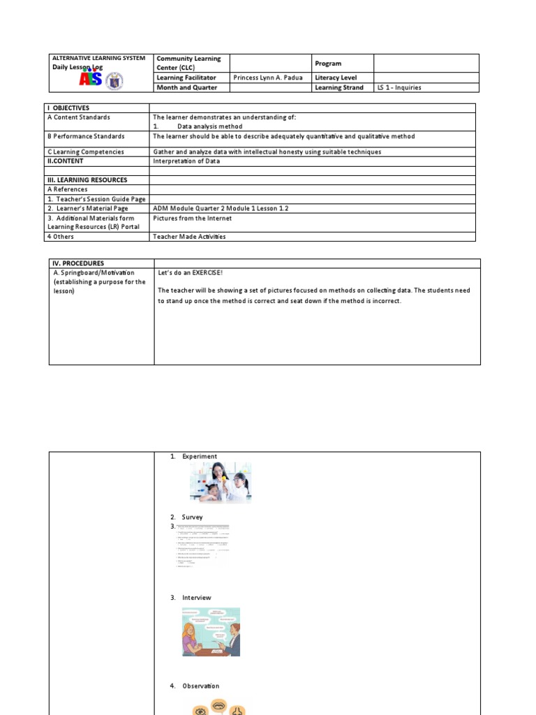 3is LESSON PLAN | PDF | Data | Learning