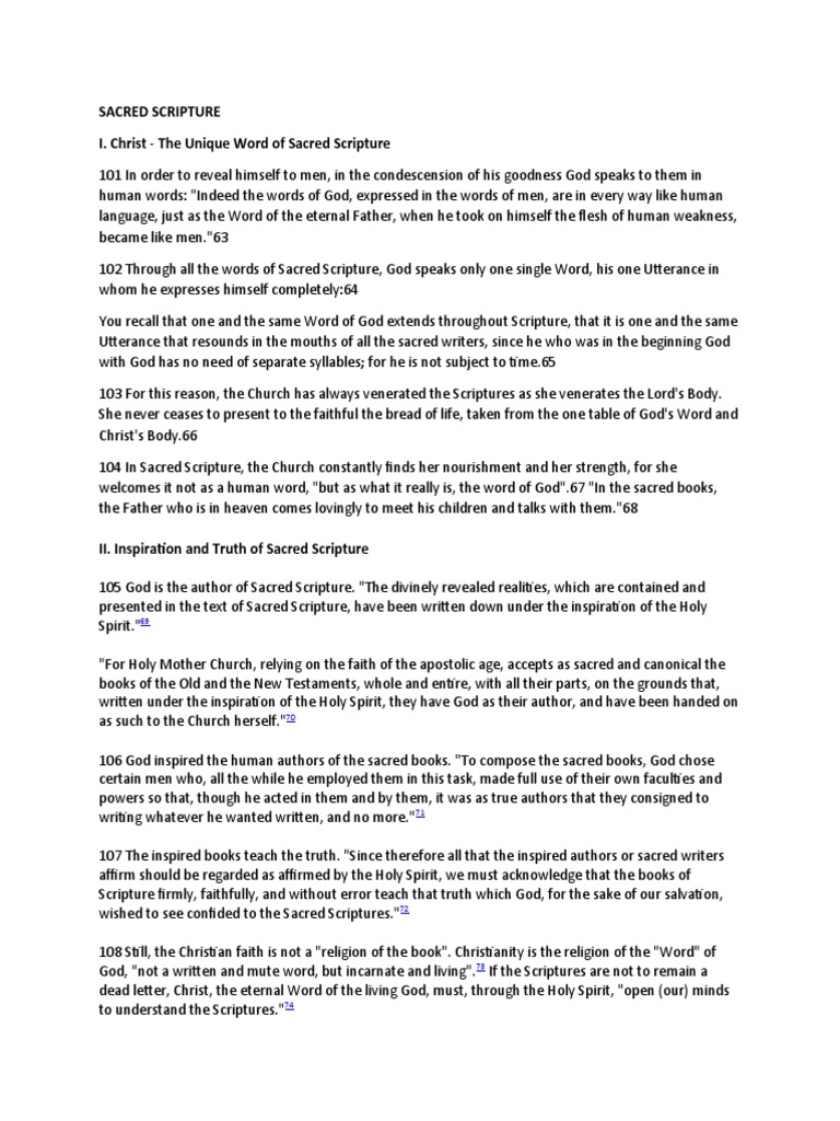 The Sacred Scripture | PDF | Jesus | Bible