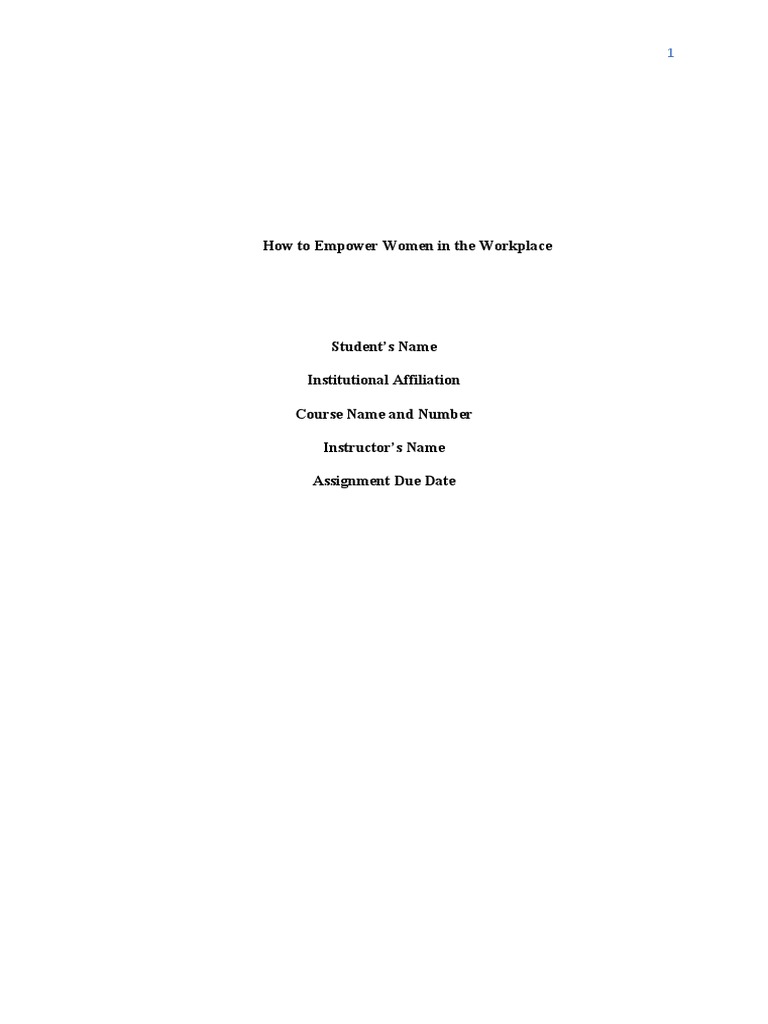 Empower Women Workplace | PDF | Diversity (Business) | Empowerment