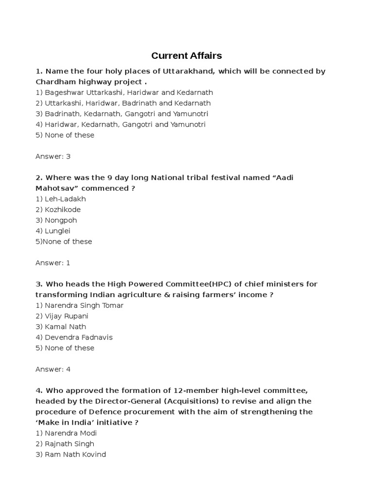 Current Affairs Overview: Key Updates | PDF | Government | Government ...