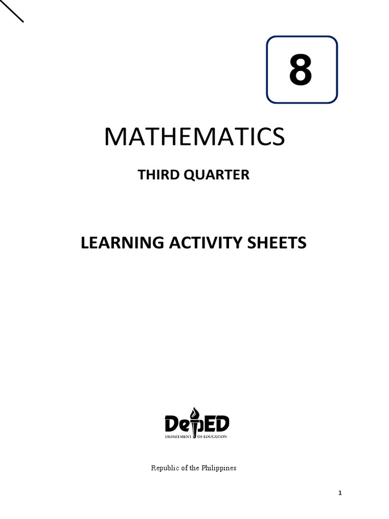 Mathematics 8 LAS Quarter 3 Tuguegarao City | PDF | Axiom | Line (Geometry)