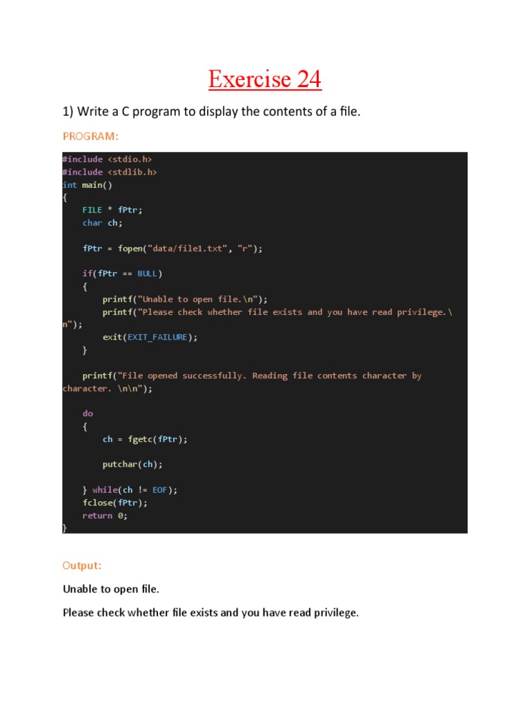 Exercise 24 Harshkumar 23 | PDF | Text File | Filename