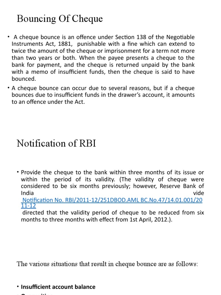 Bouncing of Check-Company Law Class Presentation | PDF | Cheque | Lawsuit