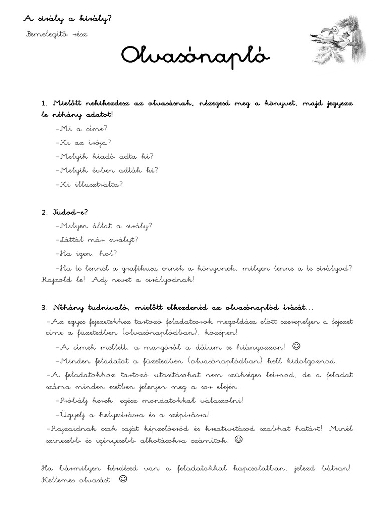 A sirály a király_ - olvasónapló (1-7. fejezet) | PDF