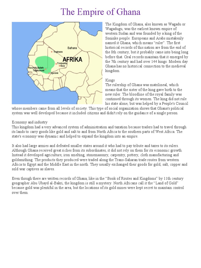 WA Ghana - Mali - and - Songhai - Reading | PDF