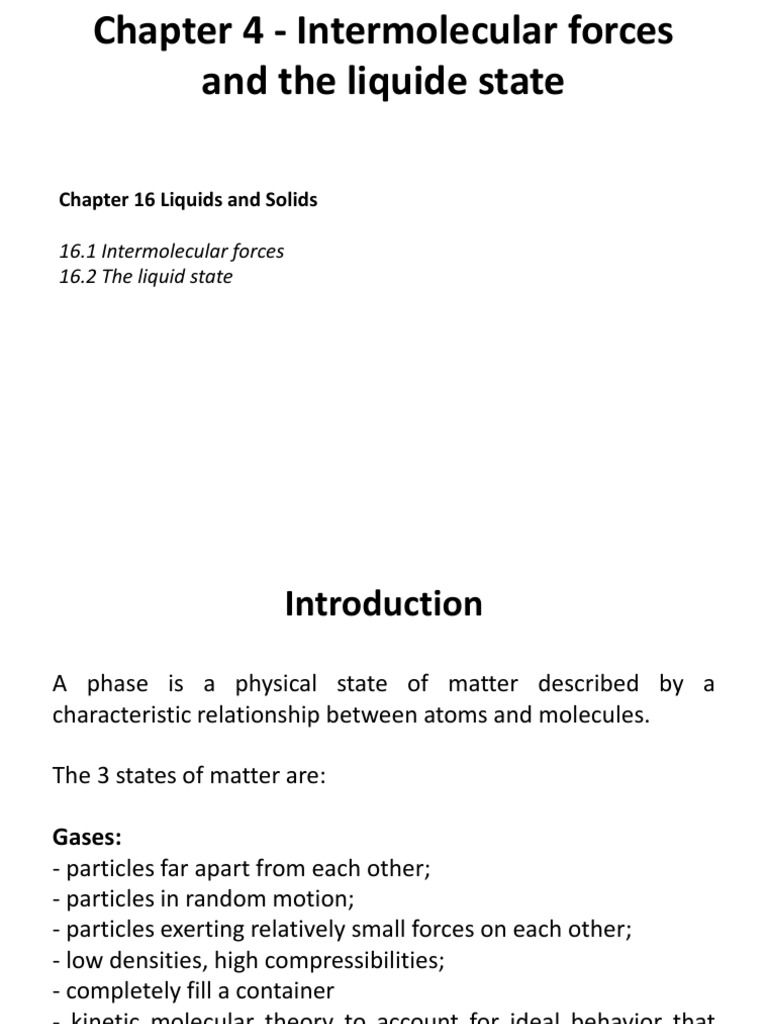 CH 4 - Intermolecular Forces | Download Free PDF | Chemical Polarity ...