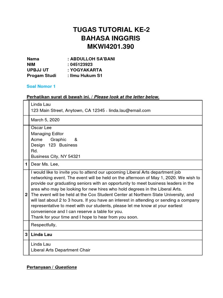 Tugas Tutorial Ke 2 | PDF